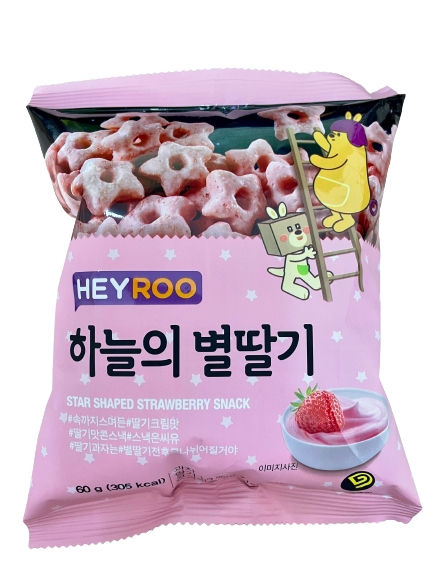 Snack dâu tây hình ngôi sao HEYROO 60g - Tèobokki Store